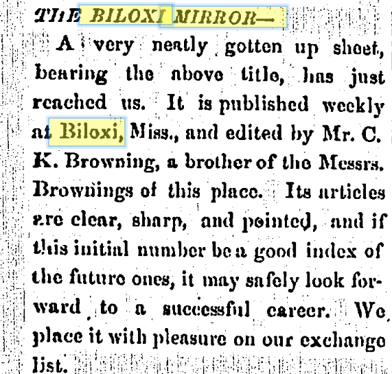 Newspapers | Biloxi Historical Society